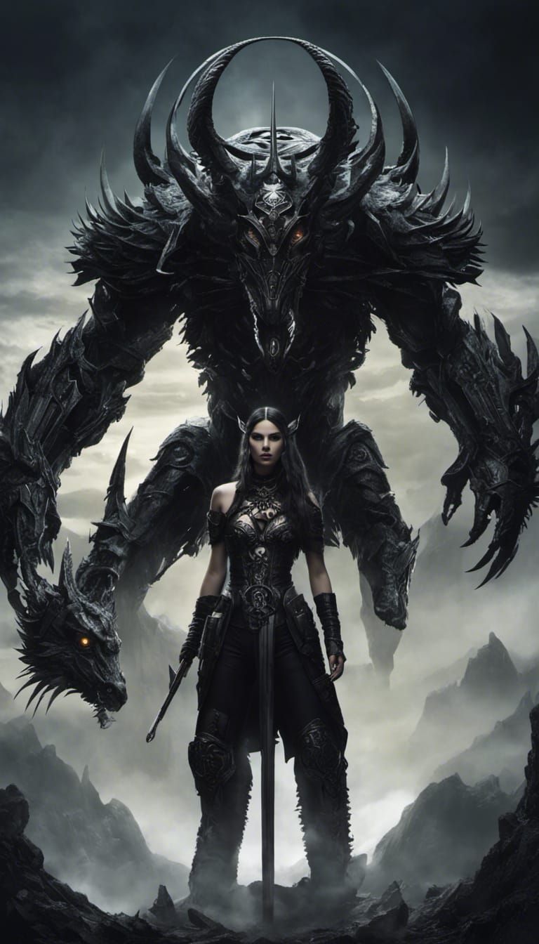 Spell caster and golem - AI Generated Artwork - NightCafe Creator