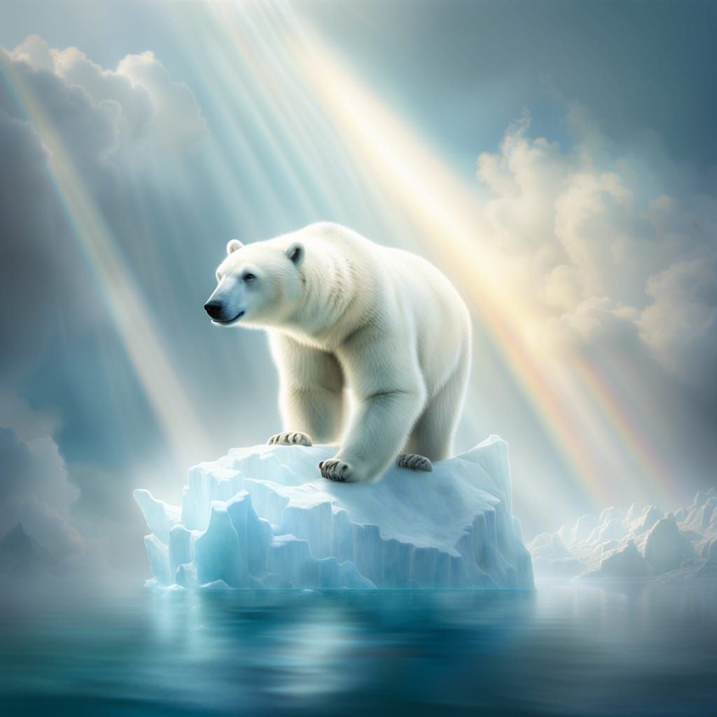 Polar bear on ice - AI Generated Artwork - NightCafe Creator