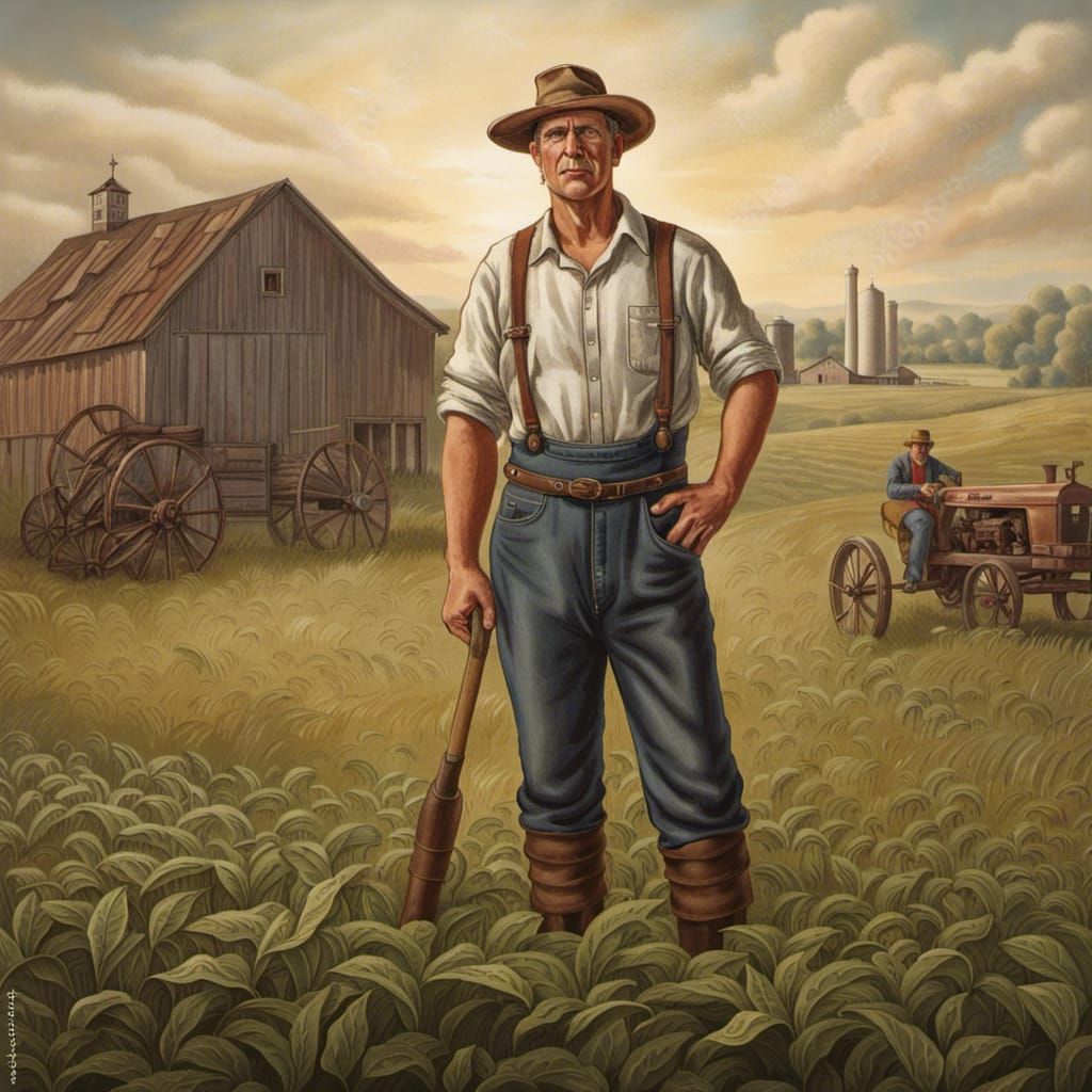 American Farmer (Industrial Age) - AI Generated Artwork - NightCafe Creator
