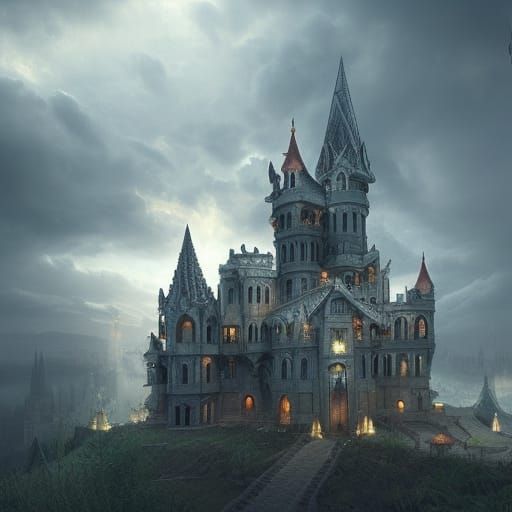 elaborate marble castle medieval fantasy - AI Generated Artwork ...