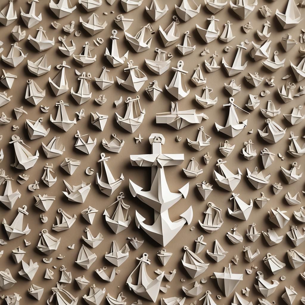 Jesus Christ as Papercraft Anchor - AI Art