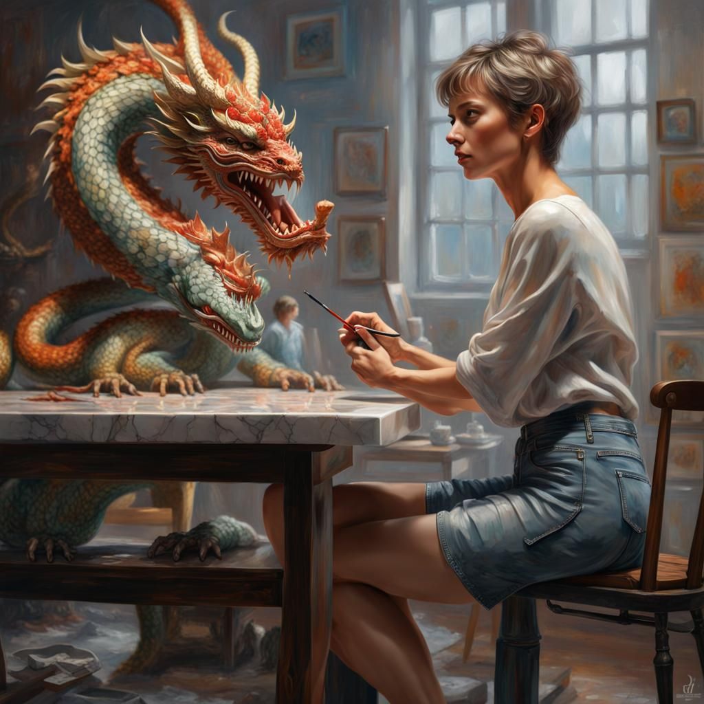 Ultra-realistic movie scene: hyper-detailed marble sculpture of a posed ...