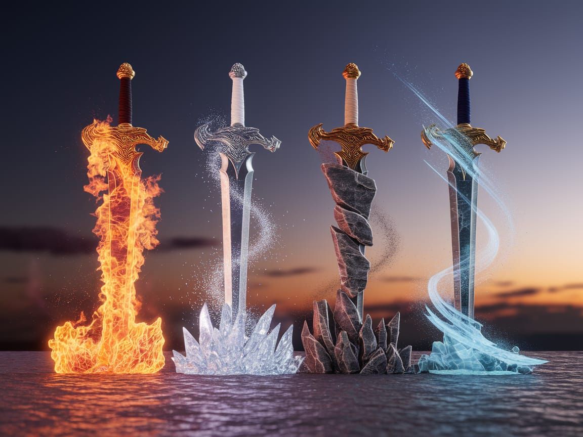 Elemental Swords- Daily challenge #902 - NightCafe