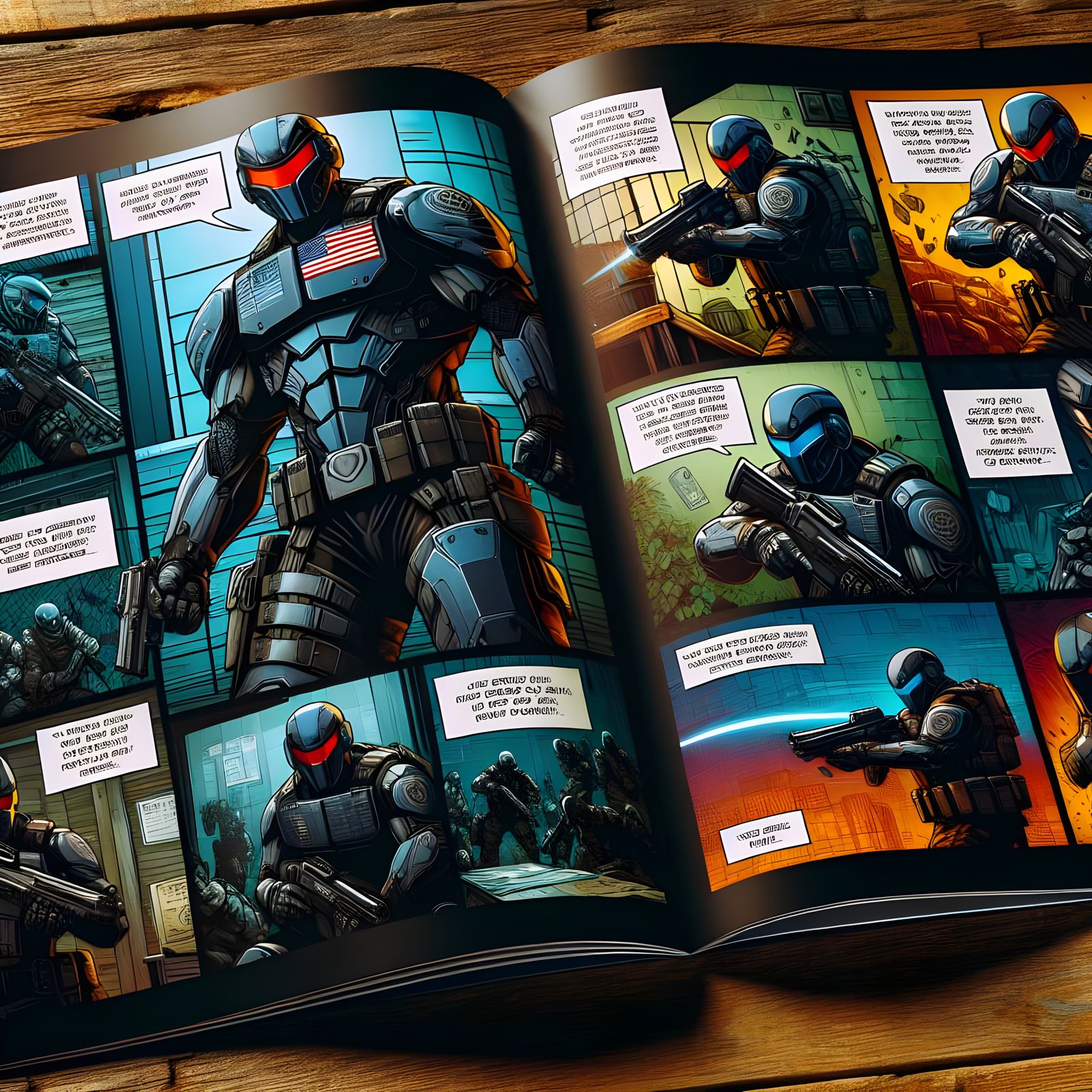 High-Resolution Comic Book Art in a Dystopian Futu... - AI Art