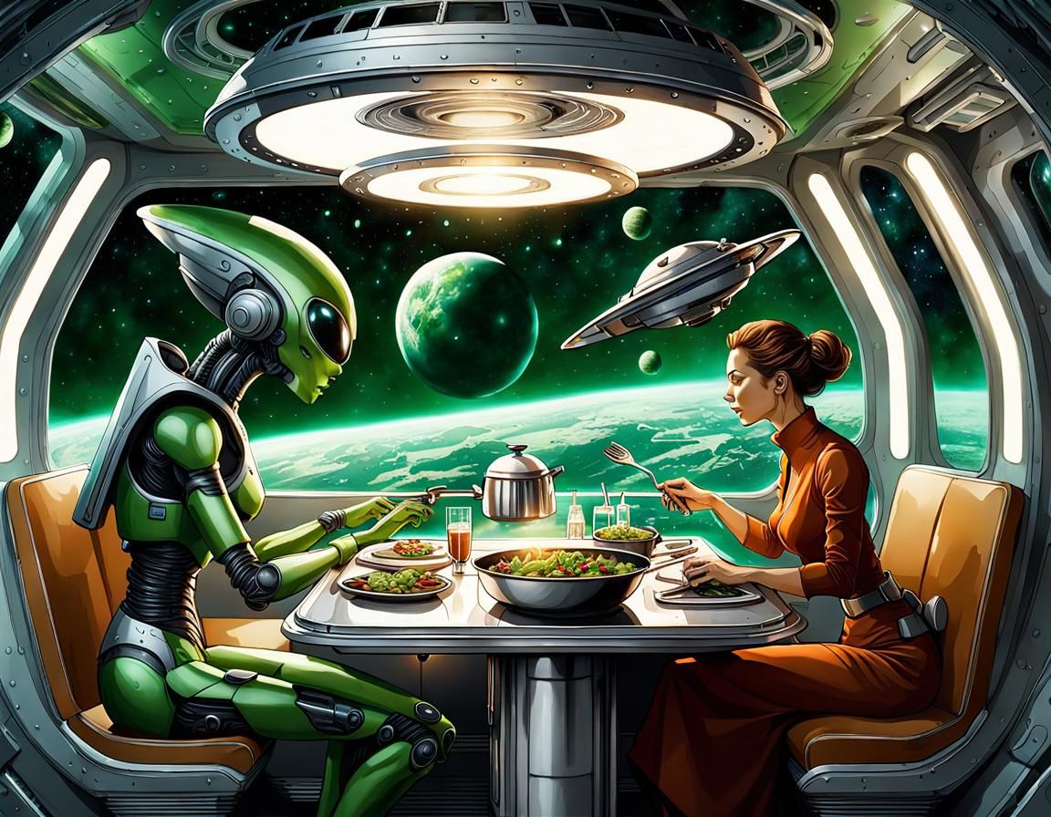 Diner in Space - AI Generated Artwork - NightCafe Creator