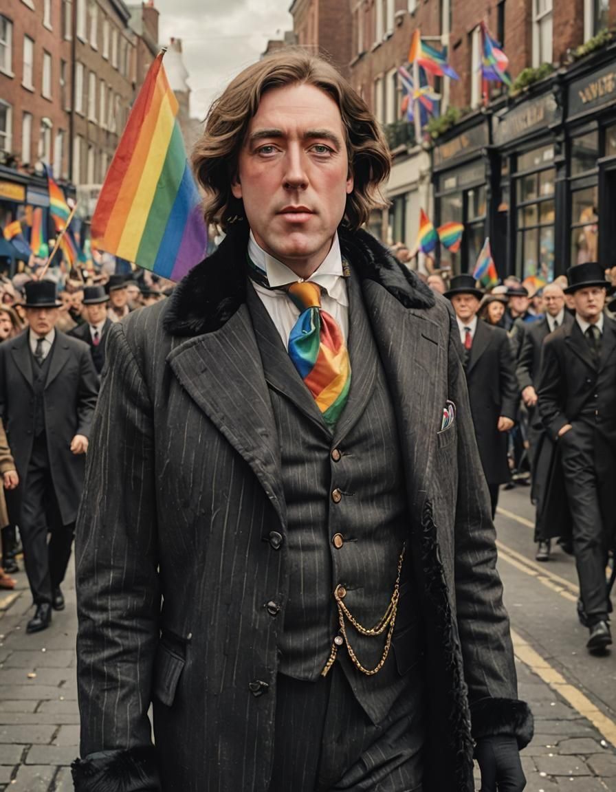 1890 - Oscar Wilde Pride Parade in Victorian Era - AI Generated Artwork ...