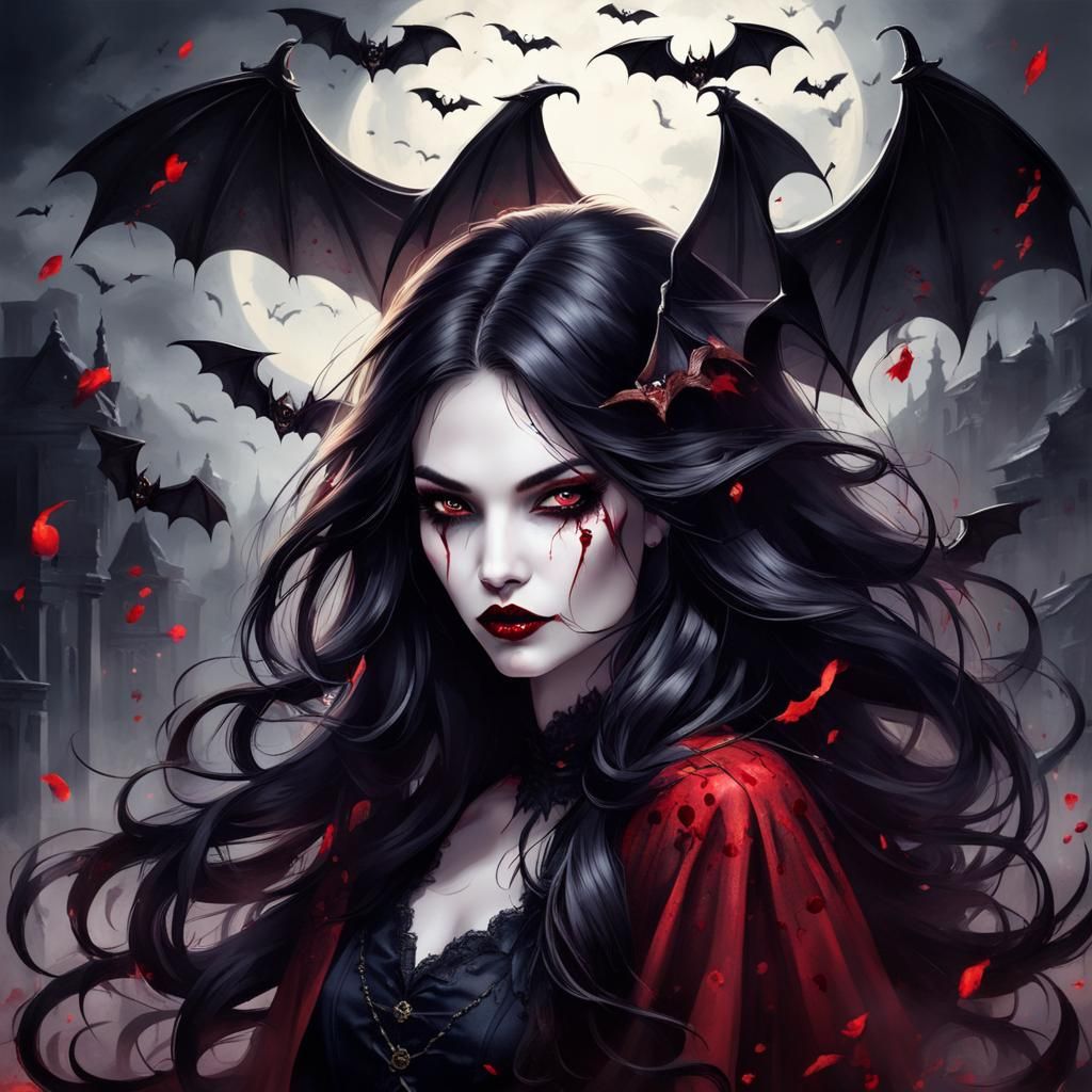 beautiful vampire women - AI Generated Artwork - NightCafe Creator