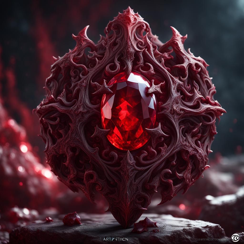 Demonic eldritch crimson Gemstone - AI Generated Artwork - NightCafe ...
