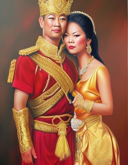 Thai mystery royal lord and lady portrait oil painting by James Gurney ...