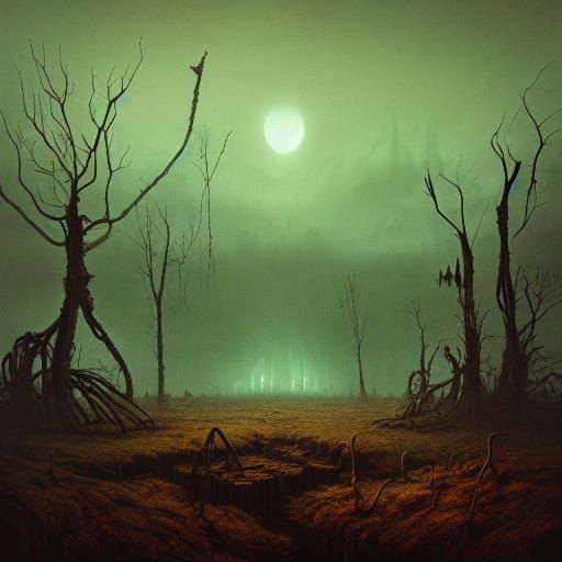 Post-Apocalyptic Nightmare in a Gritty, Muted Pale... - AI Art