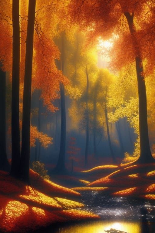 autumn forest I - AI Generated Artwork - NightCafe Creator