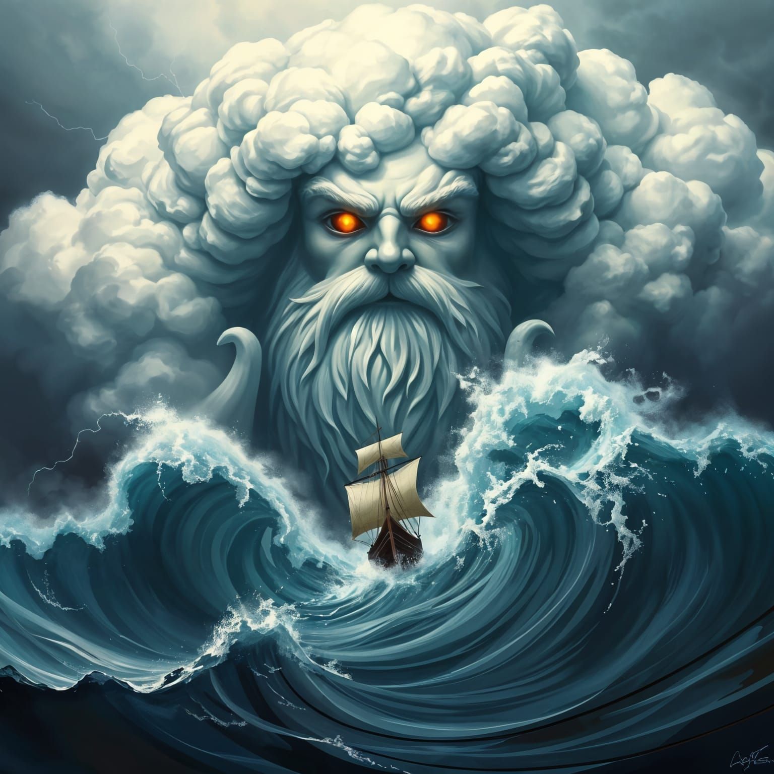 Storm of a god. - God of Storms Unleashes Fury on Ship