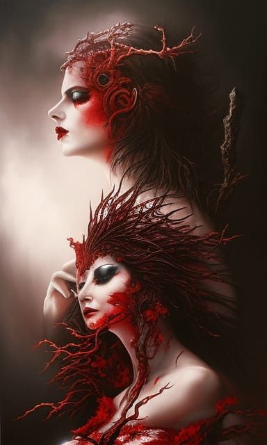 Beautiful portraits of women/females in dark horror fantasy Description ...