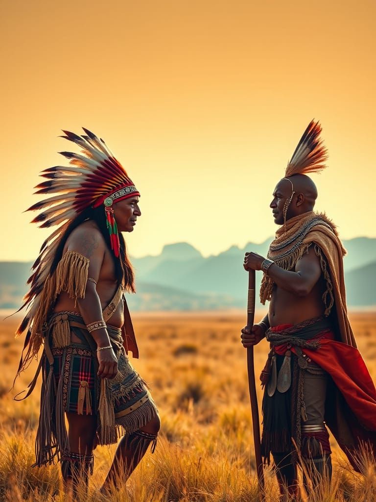 Like a national geographic photographer, generate a native American ...