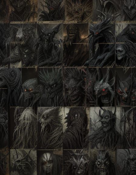 Horror Creatures in Vivid Detail Revealed in Dark ... - AI Art
