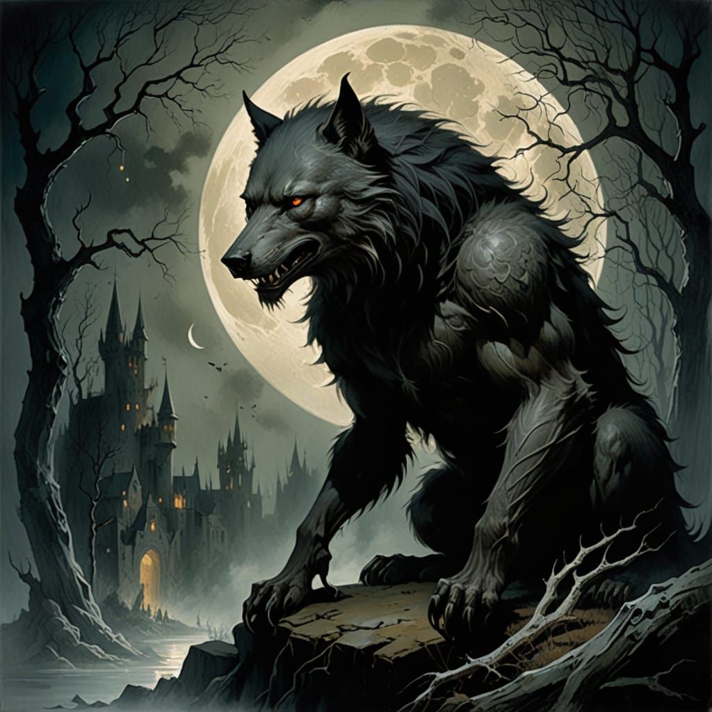 Grim Medieval Werewolf - Medieval Werewolf in Grimdark Splen...