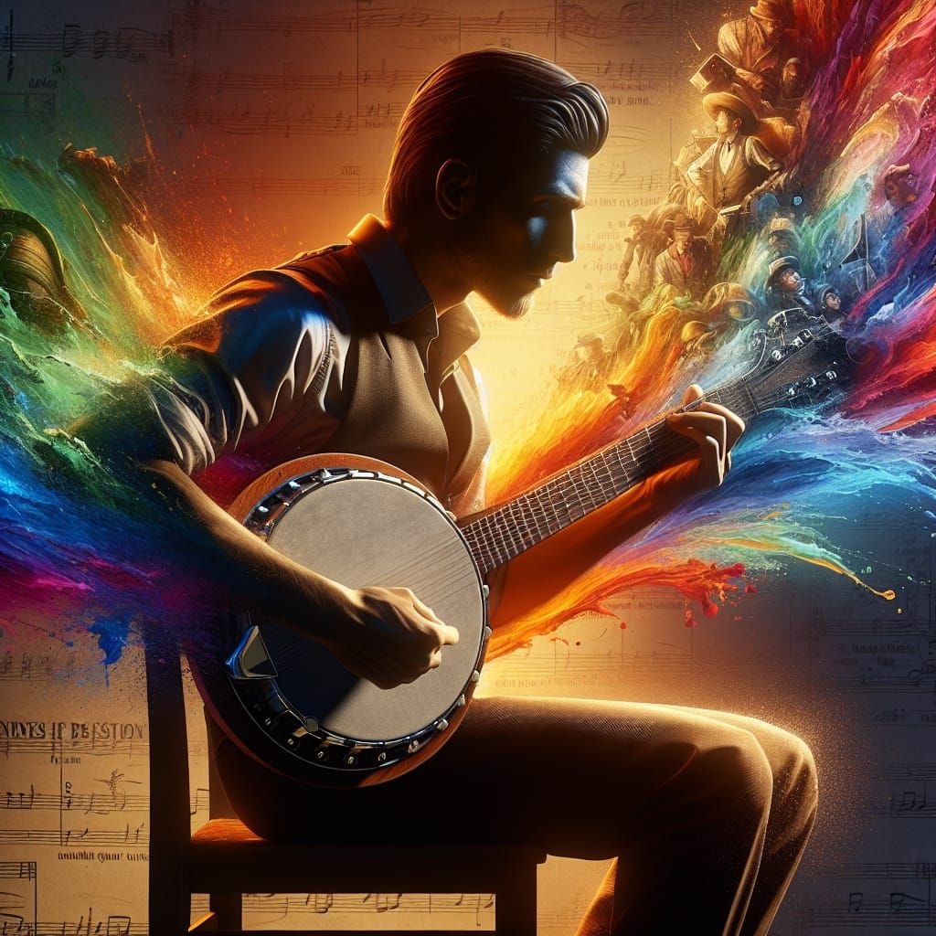 Playing the Banjo - AI Generated Artwork - NightCafe Creator