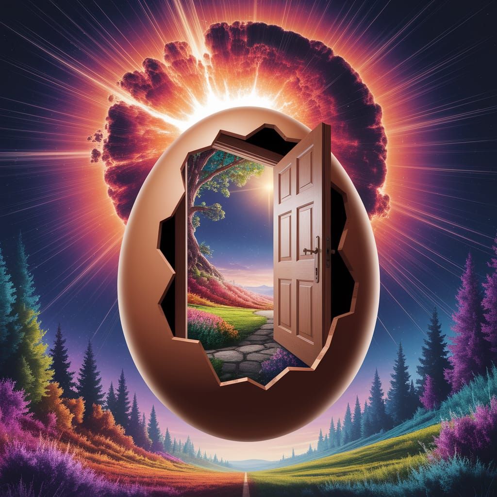 To the inside universe - Surreal Egg Portal to a Colorful Un...