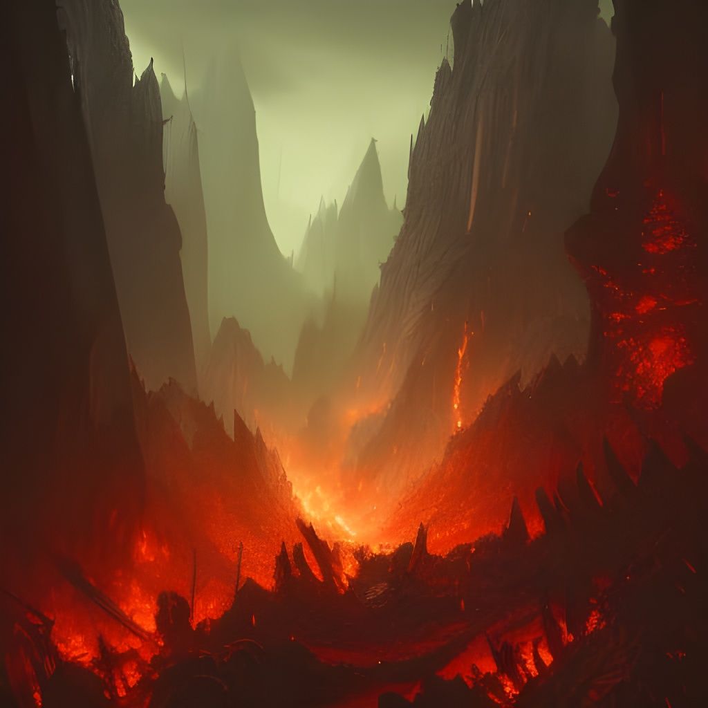Hellish Valley. - AI Generated Artwork - NightCafe Creator