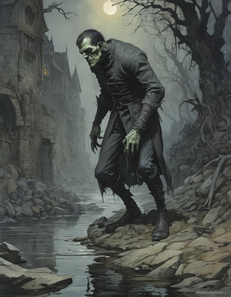Gris Grimly's Frankenstein 2 - AI Generated Artwork - NightCafe Creator