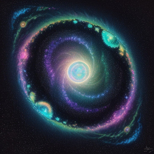 Cosmic Opal Moon in a Vibrant Astral Night Sky - AI Art