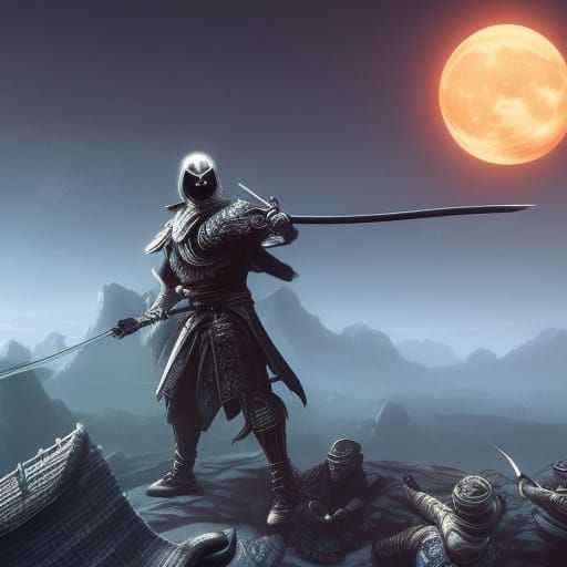 Samurai moon knight - AI Generated Artwork - NightCafe Creator