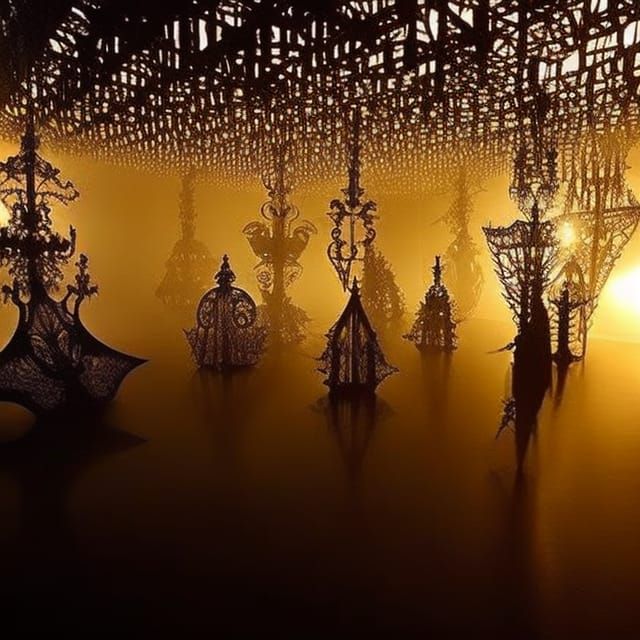 ::A display of the beauty of shadows:: Interior of an intricate ...