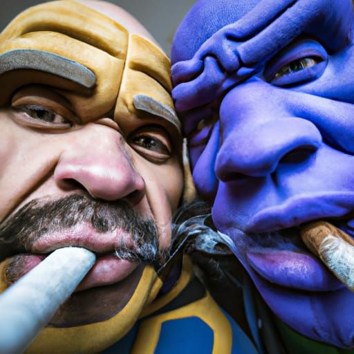 Sportacus and thanos smoking blunts - AI Generated Artwork - NightCafe ...