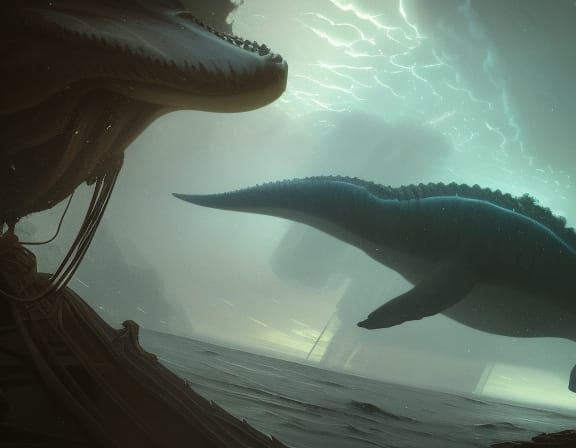 plesiosaur a masterpiece, 8k resolution, dark fantasy concept art, by Greg Rutkowski, dynamic ...