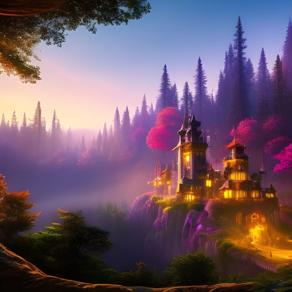 Fantasy Forest Hotel - AI Generated Artwork - NightCafe Creator