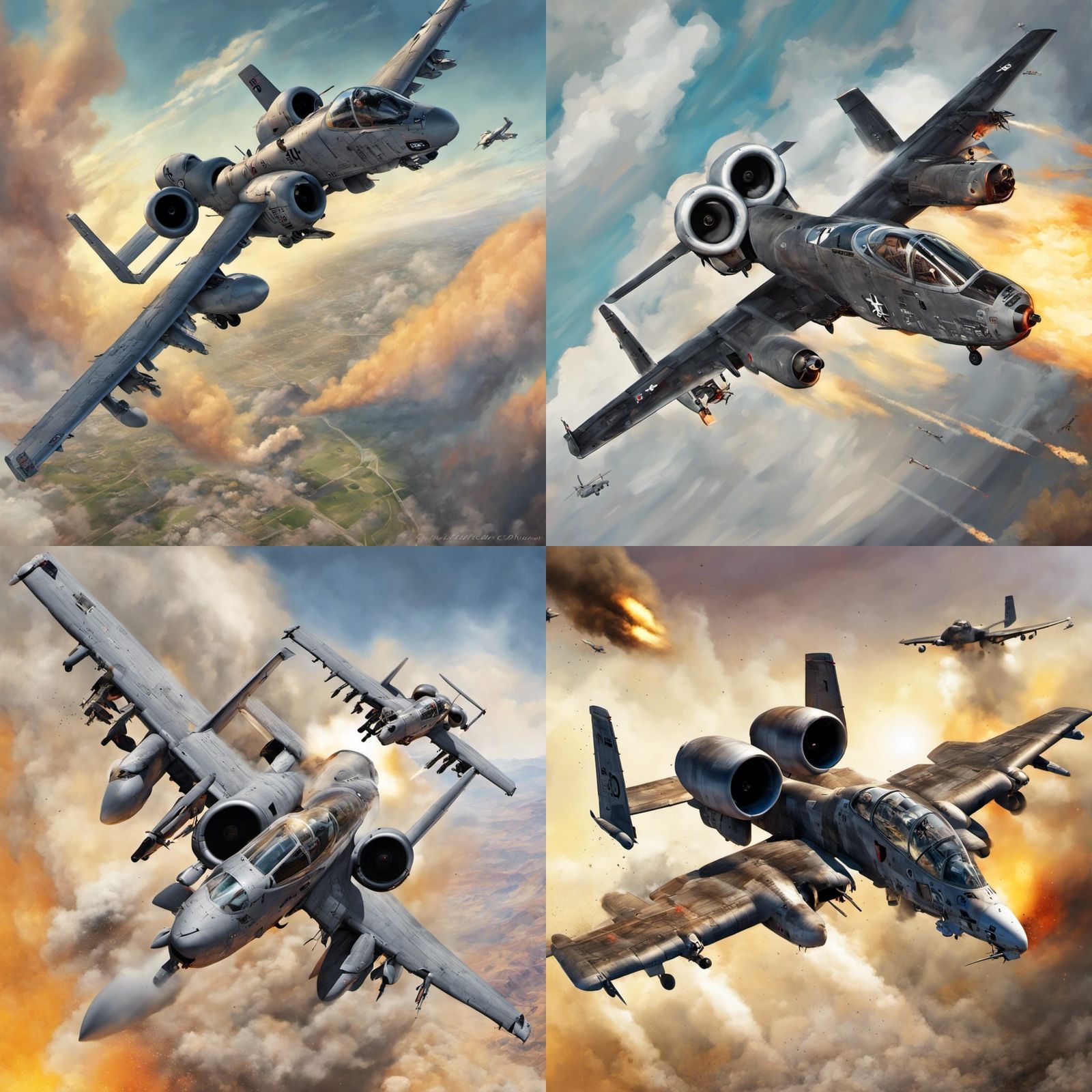 A-10 warthog, strafing run - AI Generated Artwork - NightCafe Creator