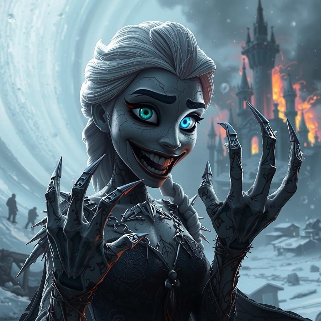 Frozen Gothic Nightmare in Arendelle - AI Art