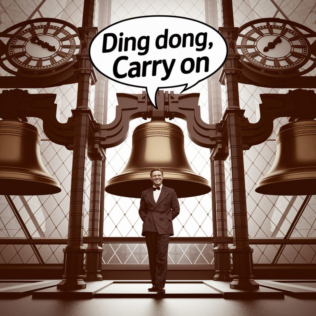 A scene set inside the Big Ben clock tower, with the glass face in the ...