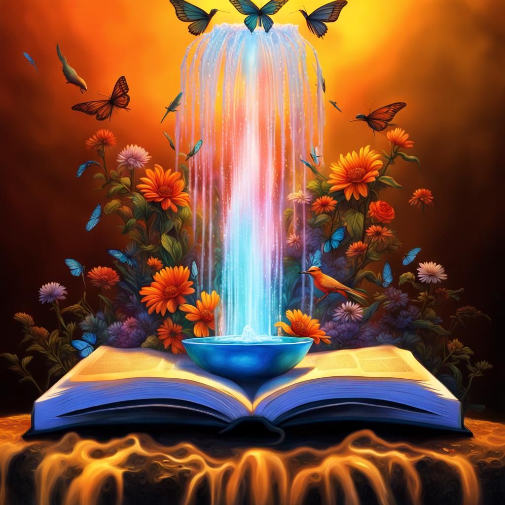 Fount of Knowledge—Three Elements Too - AI Generated Artwork - NightCafe Creator