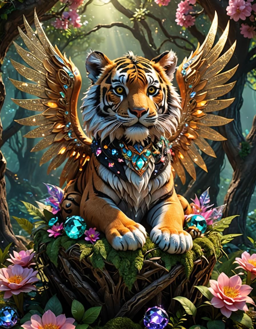 Tiger Chimera Cub - AI Generated Artwork - NightCafe Creator