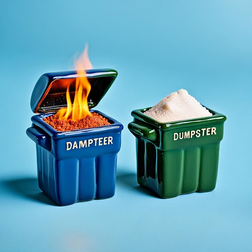 For the Person who has everything. Dumpster Fire salt and pepper ...