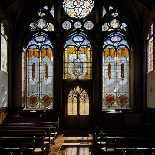 Surreal Liminal Space with Hooded Figure and Stain... - AI Art