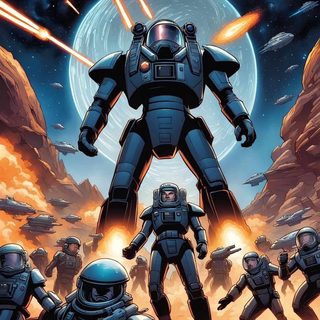 intergalactic space force for good in an epic battle - AI Generated ...