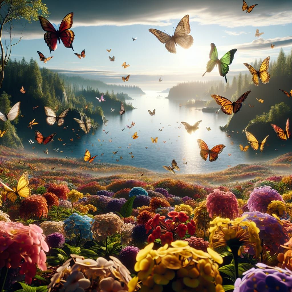 Land of Butterflies - AI Generated Artwork - NightCafe Creator