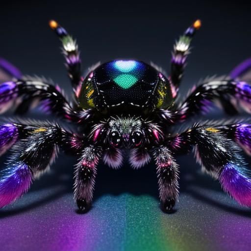 Iridescent tarantula - AI Generated Artwork - NightCafe Creator