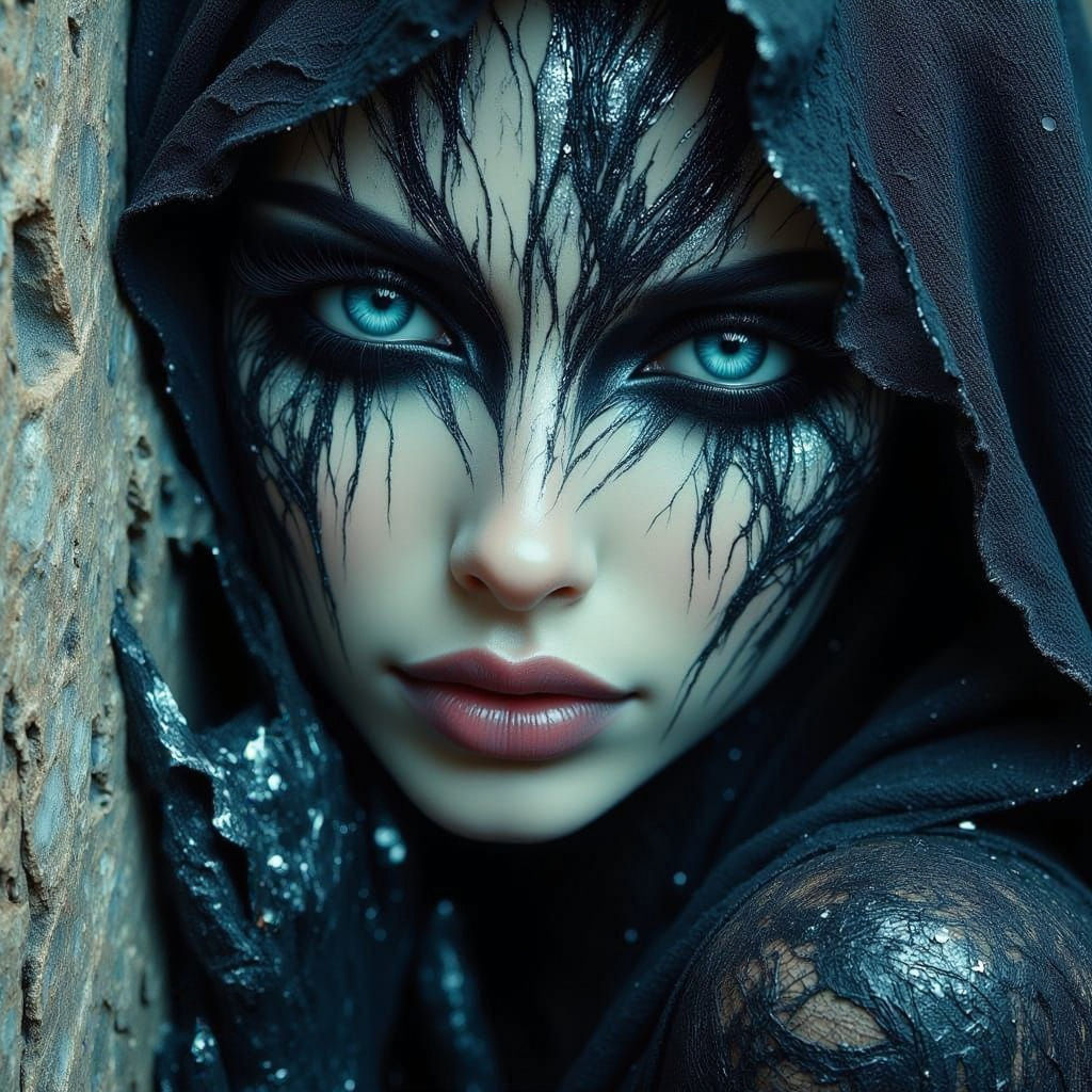 dark - Soulful Dark Portrait in Hyperrealism Style