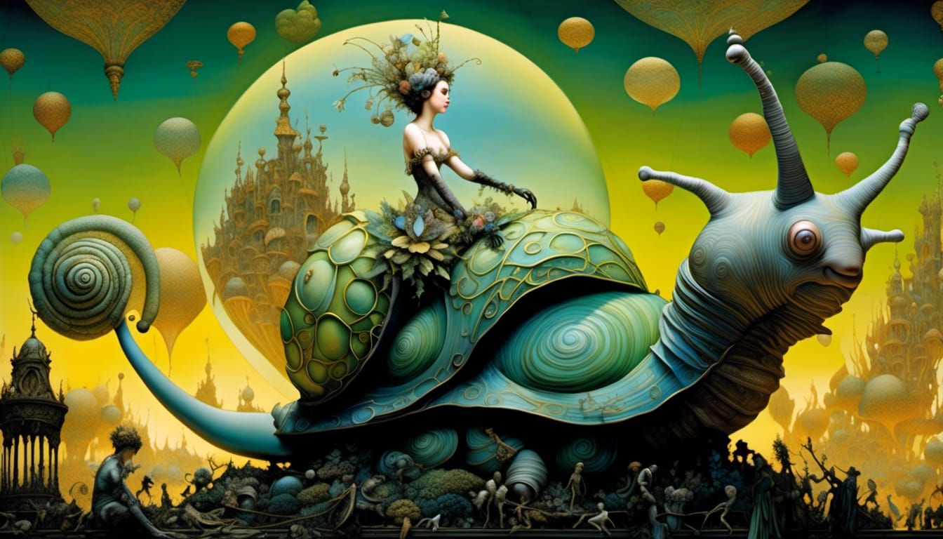 Magical Snail Ride - AI Generated Artwork - NightCafe Creator