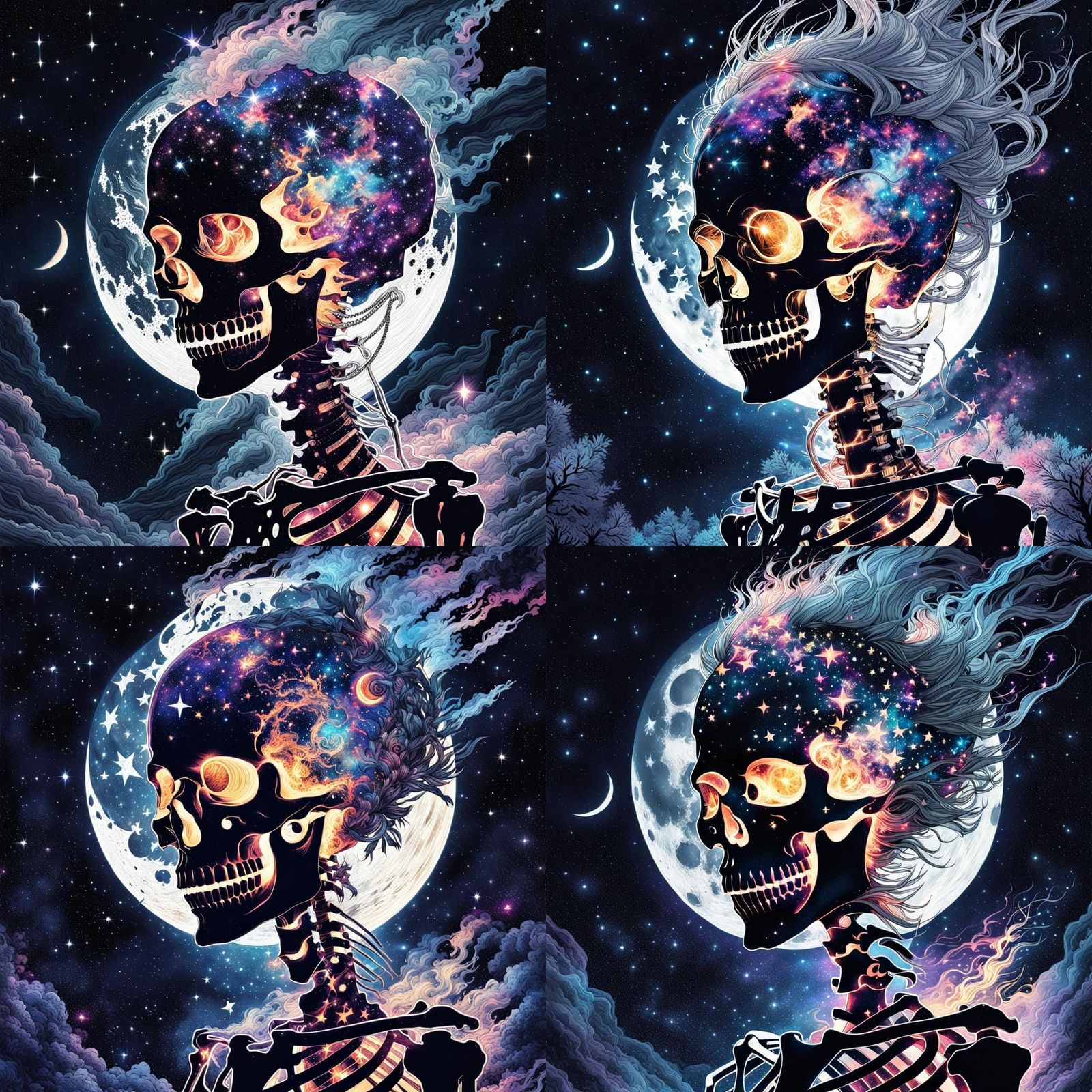 Manga sketch art a gorgeous eyecatching double exposure of a inferno ...