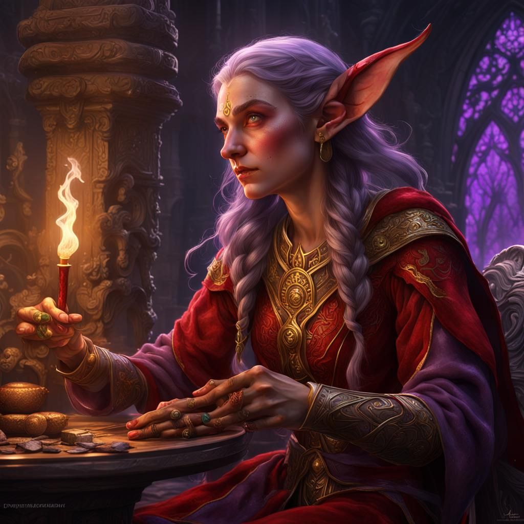 An elf with joint, red dress Must have 5 fingers per hand - AI ...