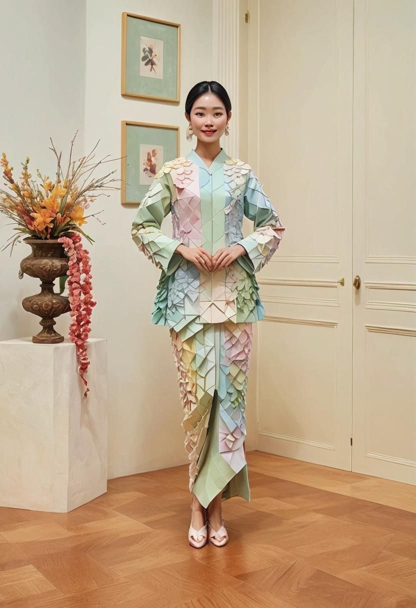 3D origami traditional clothing - AI Generated Artwork - NightCafe Creator