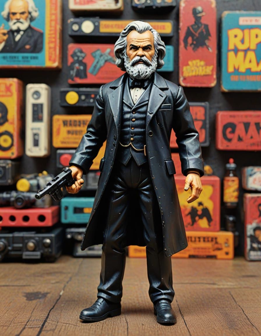 Karl Marx Retro Action Figure in Vintage Kenner St... - AI Art