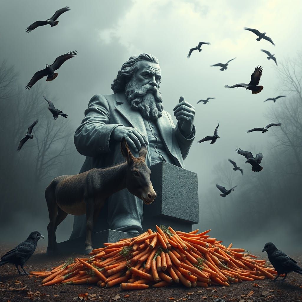 Carrots,Crows and Marx - Hyperrealistic Statue of Karl Marx ...