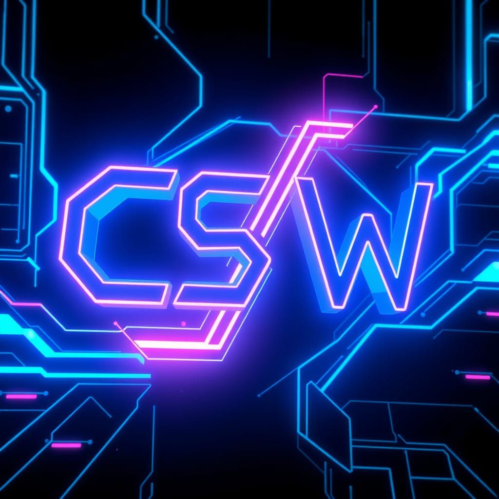 Glowing CSW Logo in Cyberpunk 3D Anime Style - AI Art