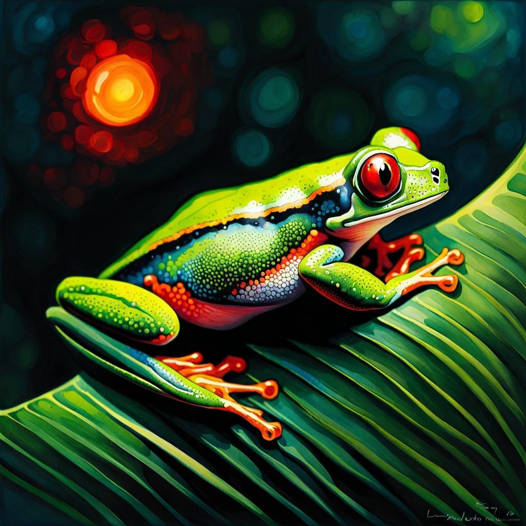 Red-eyed Tree Frog - AI Generated Artwork - NightCafe Creator