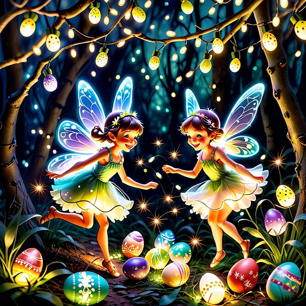 Enchanted Easter: A Midnight Dance - AI Generated Artwork - NightCafe Creator
